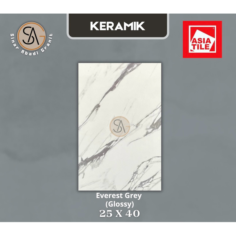 Jual keramik dinding 25x40 asia tile everest grey | Shopee Indonesia