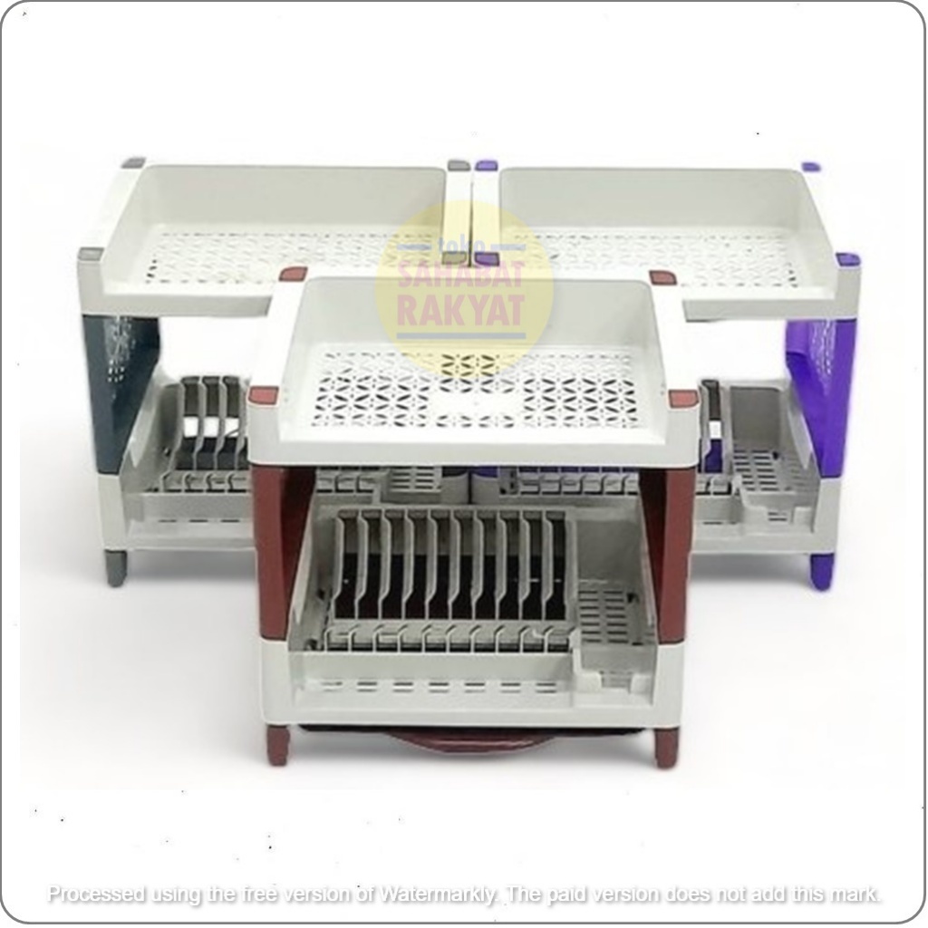 Jual Rak Piring Mangkok Gelas /Tempat Piring Portable Susun 2 Dynamic ...