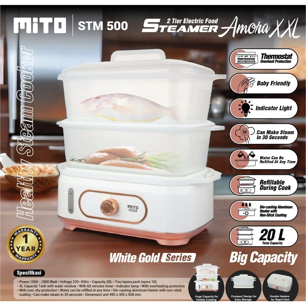 Jual MITO Steamer Electric Food STM500 STM 500 STM-500 | Shopee Indonesia