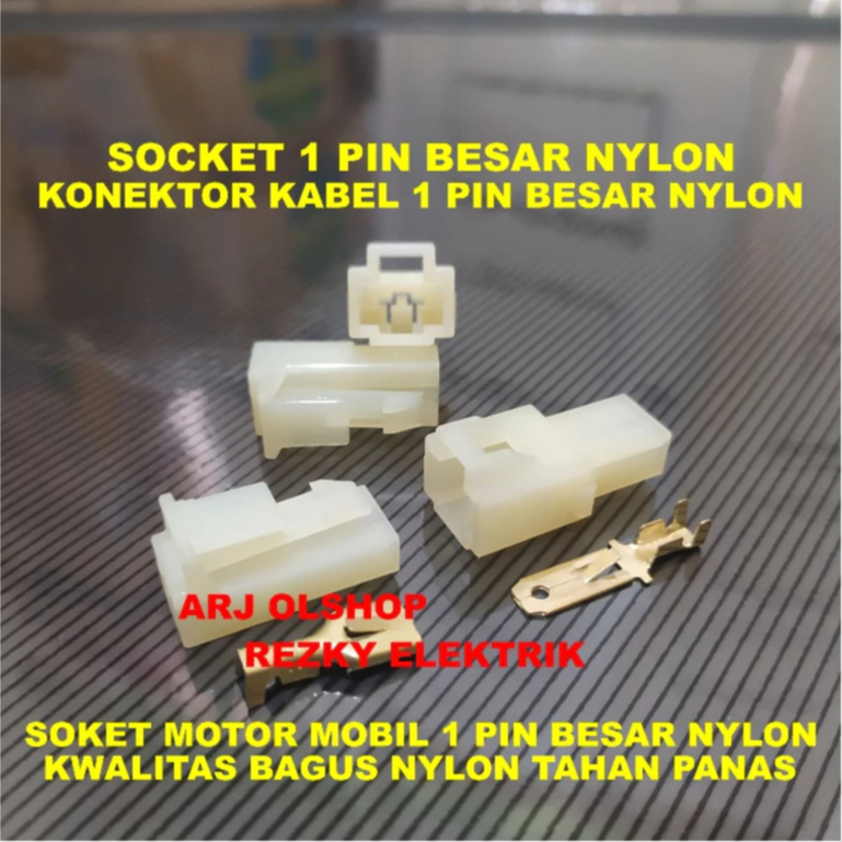 Jual SOKET SOCKET KONEKTOR CONNECTOR KABEL 1 PIN BESAR MALE FEMALE ...