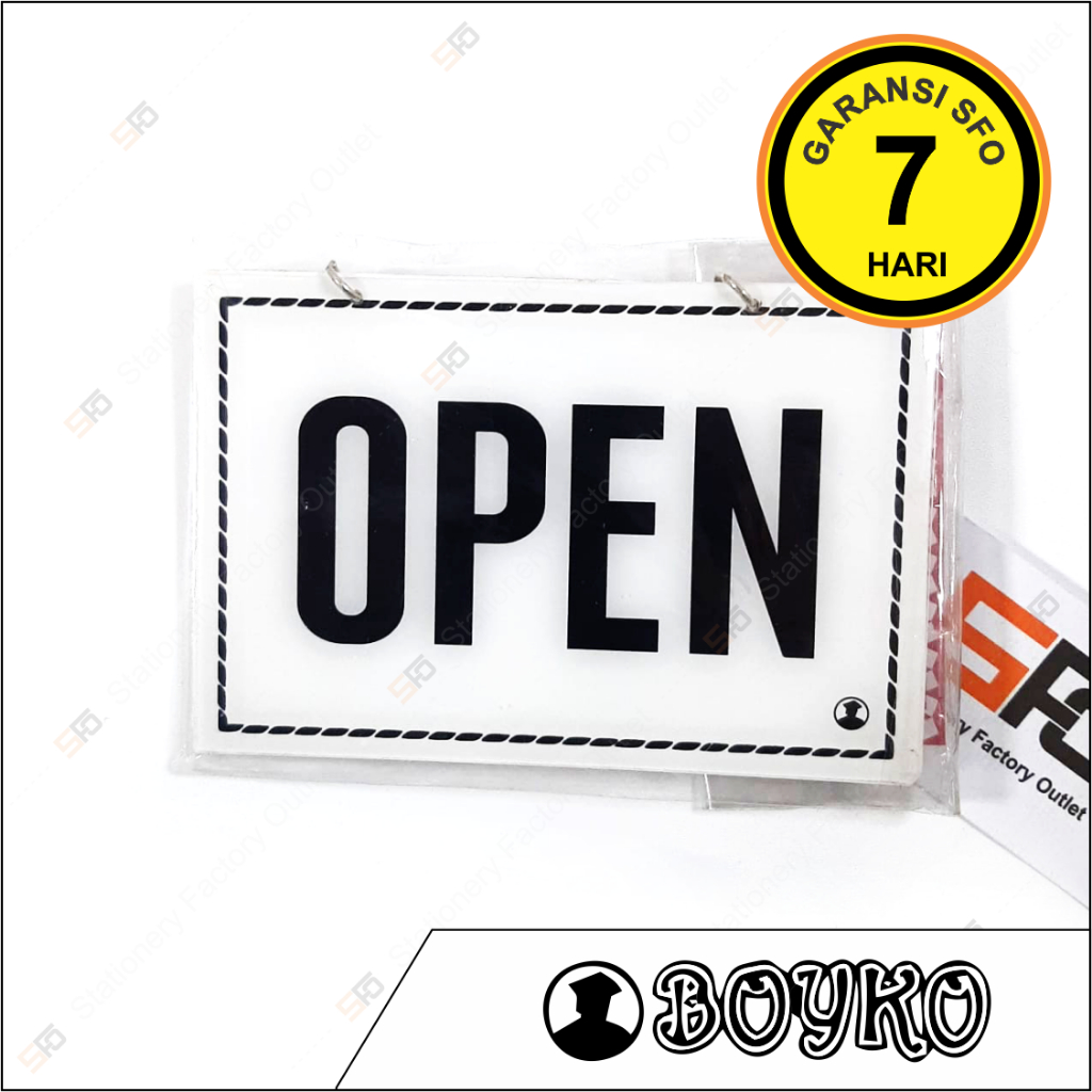 Jual Akrilik Open Close - Acrylic Sign Bolak Balik Rantai 15cm x 10cm ...