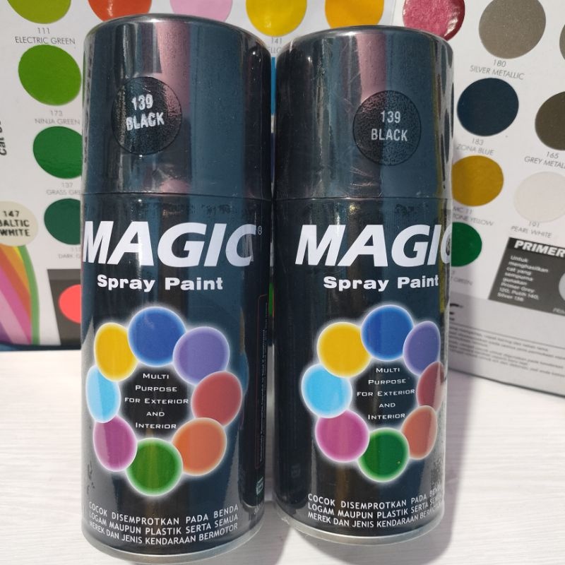 Jual Magic Spray Paint Pilox Pilok Black Hitam Glossy 139 Mengkilap ...