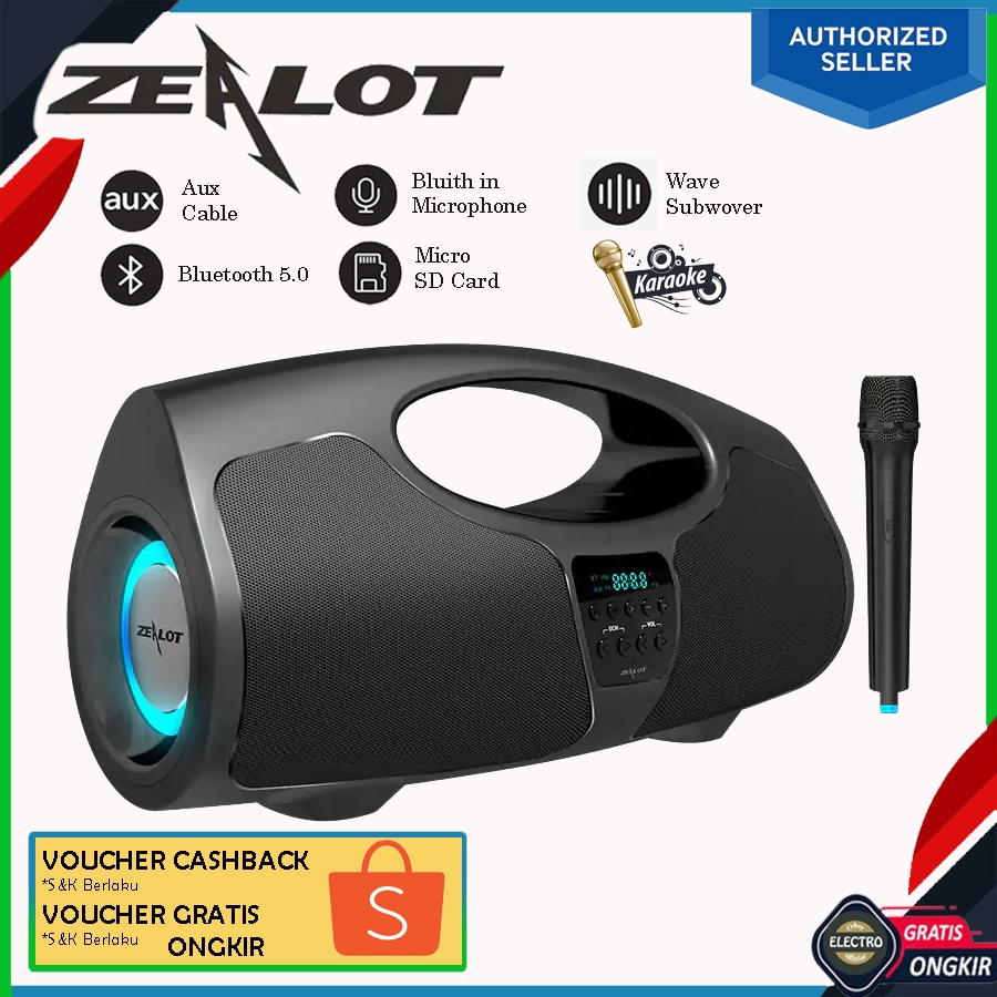 Jual ZEALOT P1 Bluetooth Speaker Portable Powerful Boombox 40W | Shopee Indonesia