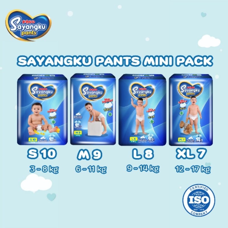 Jual SAYANGKU MINI PACK Popok Celana Bayi S10/M9/L8/XL7 | Shopee Indonesia