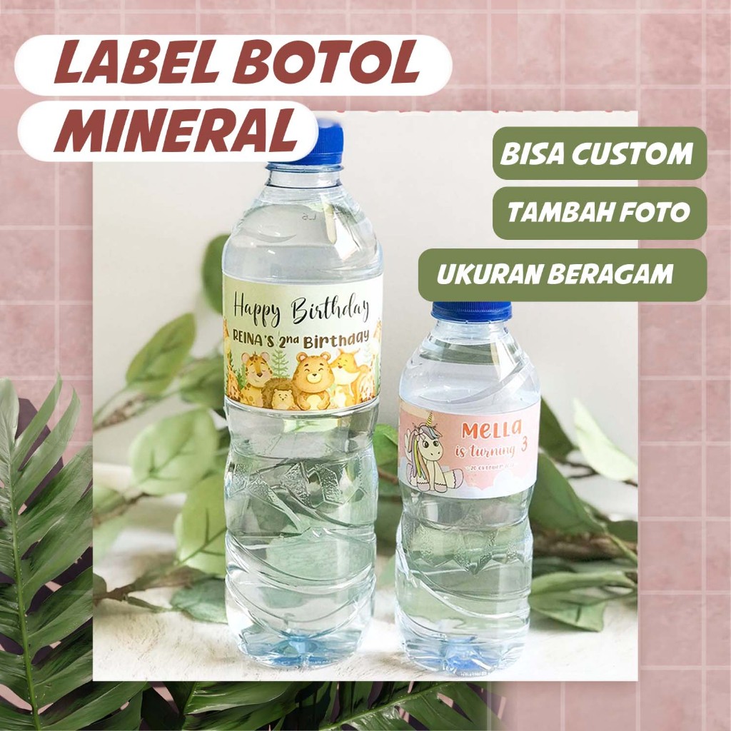 Jual Label Air Mineral Botol 330 ml 600 ml Custom Desain Murah | Shopee Indonesia