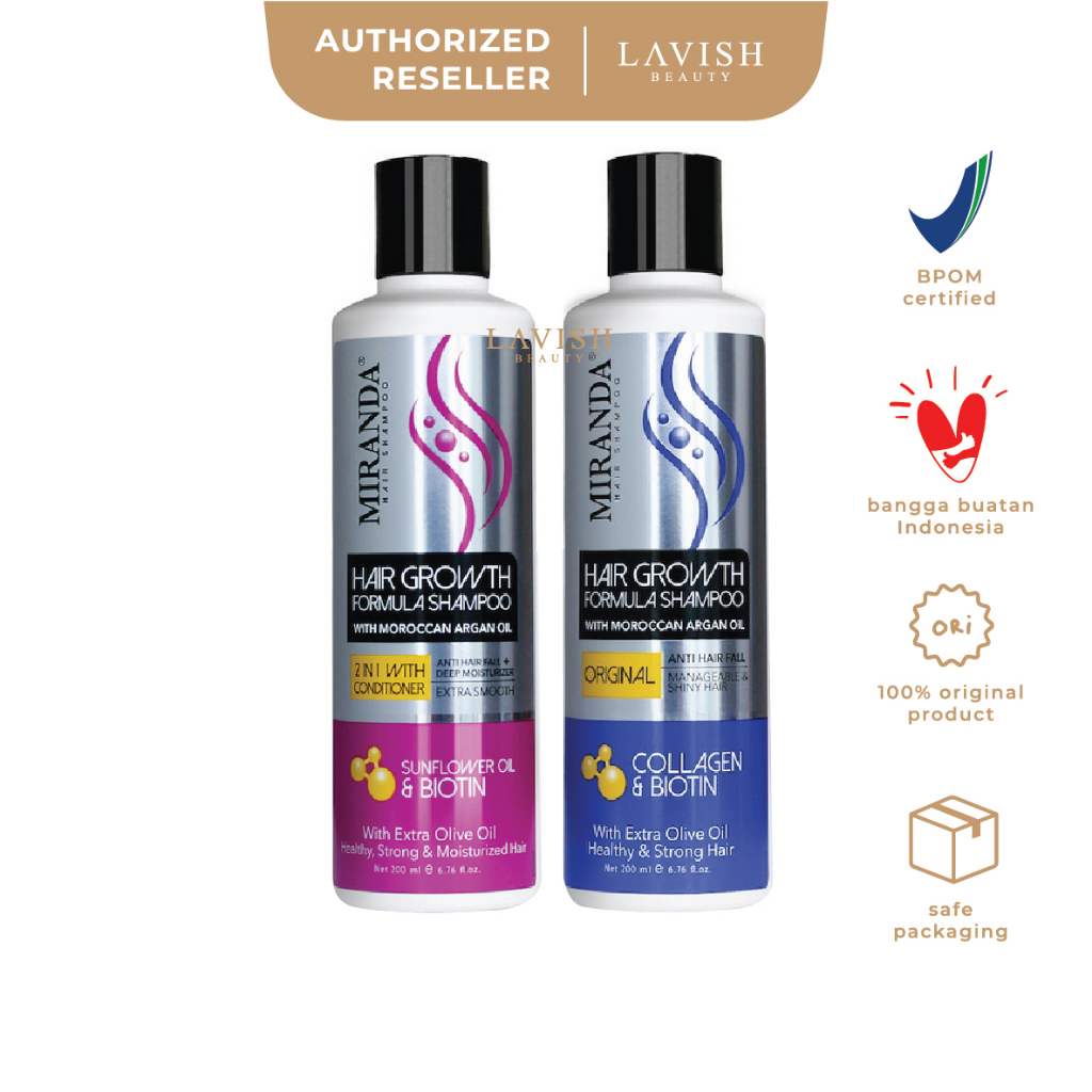 Jual MIRANDA Hair Growth Formula Shampoo Sunflower & Biotin // Collagen ...