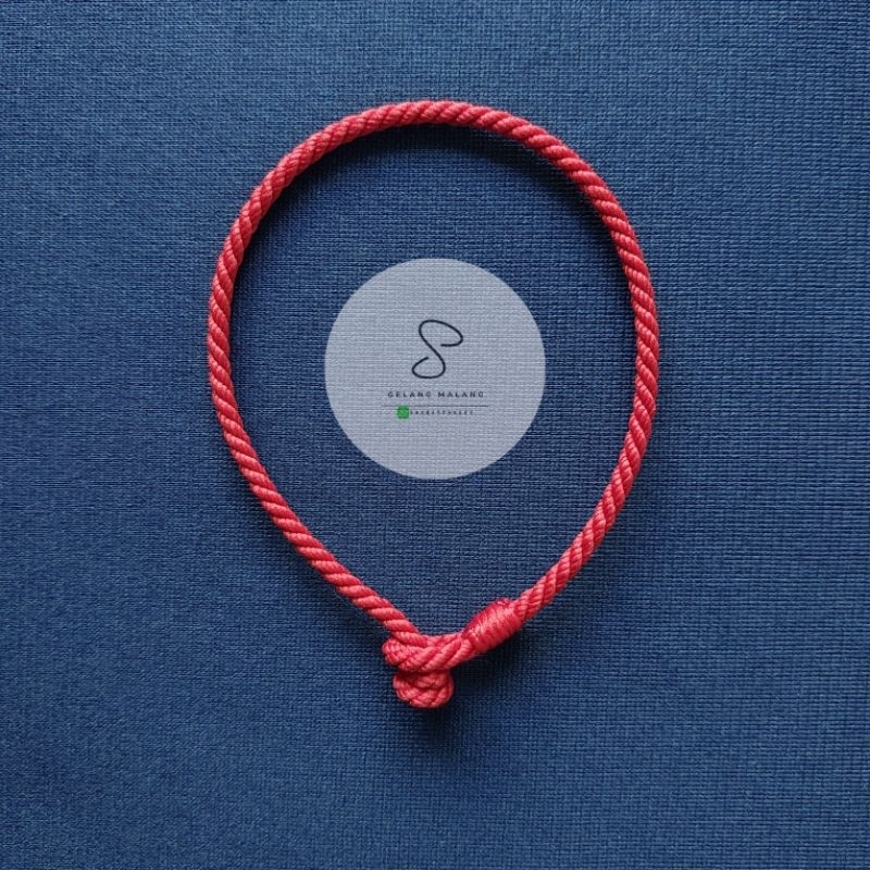 Jual gelang tali merah hitam 1 layer anti air bahan tali merah 89-185cm ...