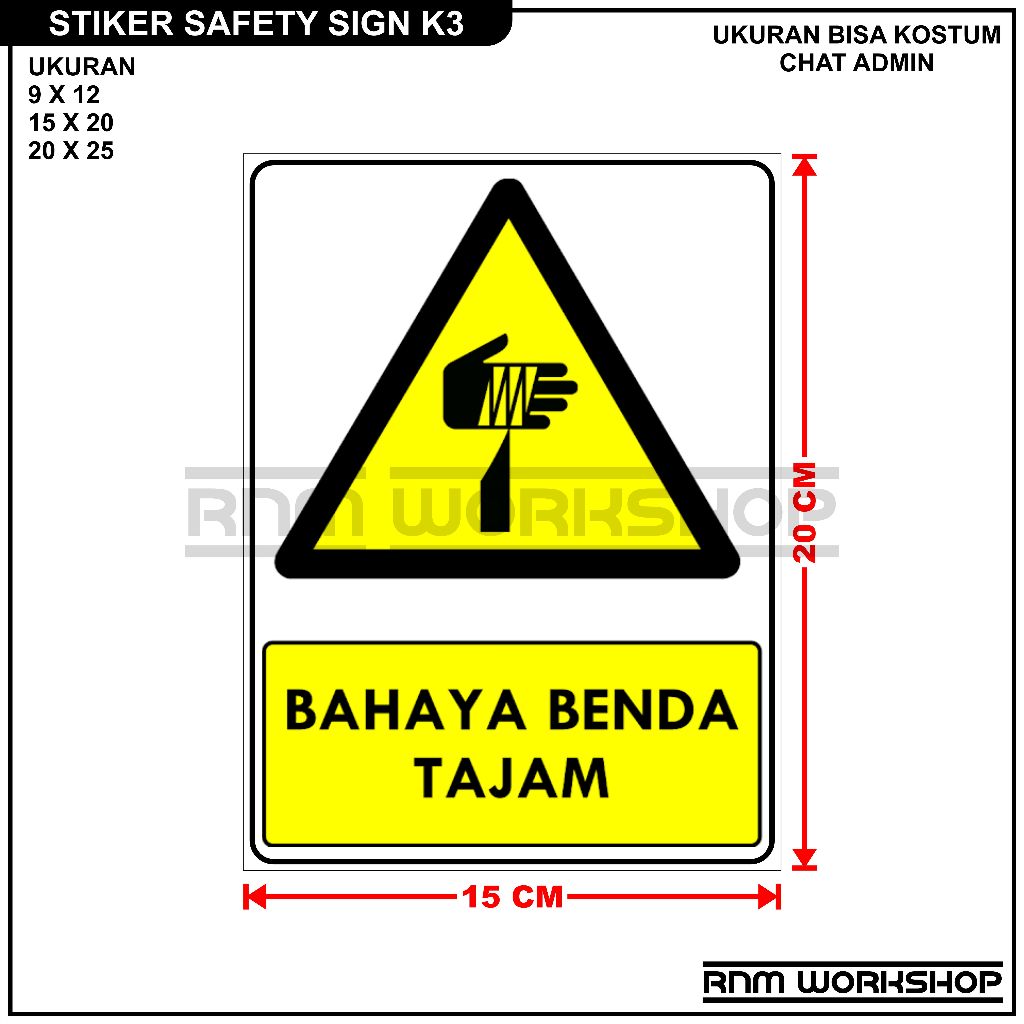 Jual STIKER SAFETY SIGN RAMBU K3 HATI - HATI BENDA TAJAM | Shopee Indonesia