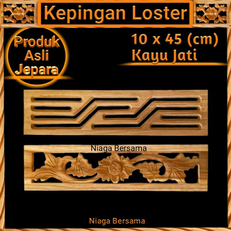Jual Kepingan Loster Jati Pilihan 10 cm x 45 cm Motif Kembang Minimalis ...