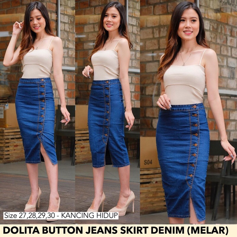 Jual READY ROK HITAM dan BIRU KANCING BLACK & DARK BLUE 27-30 rok jeans ...