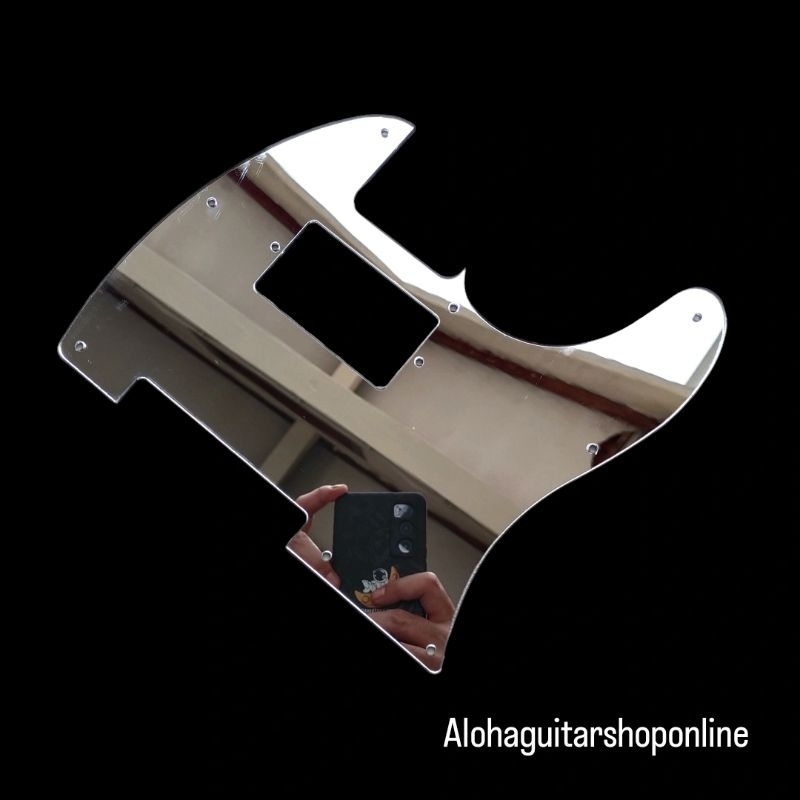 Jual Custom Pickguard Telecaster Humbucker Jim Root Style Mirror Chrome ...