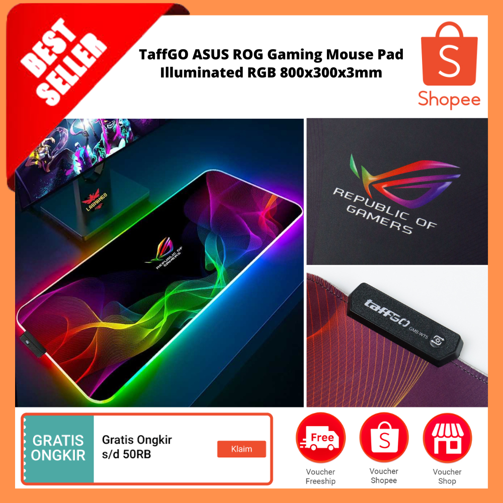 Jual ASUS ROG Gaming Mouse Pad Illuminated RGB 800x300x3mm / Alas Mouse ...