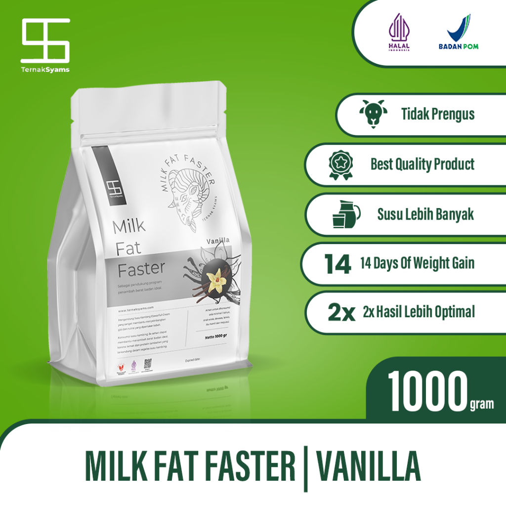 Jual Susu Bubuk Etawa Ternak Syams milk fat varian Vanilla 1000 gram ...