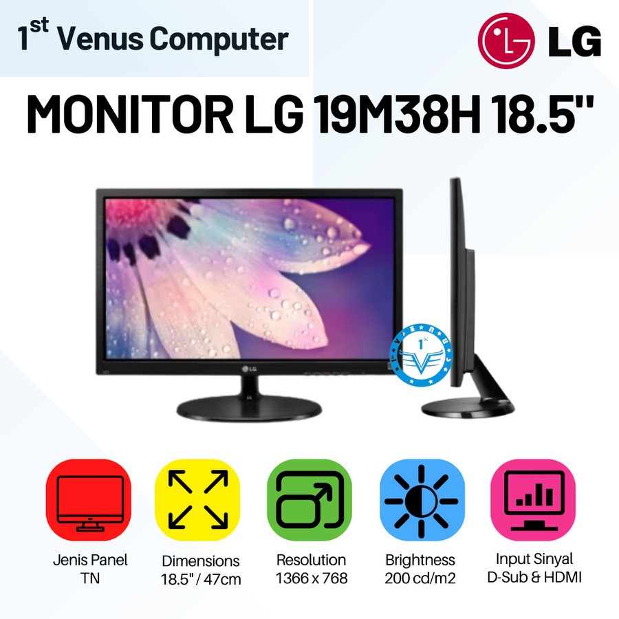 Jual Led Monitor Lg 19M38H HDMI 18.5" 60Hz Hdmi D-Sub / MON54-LG ...