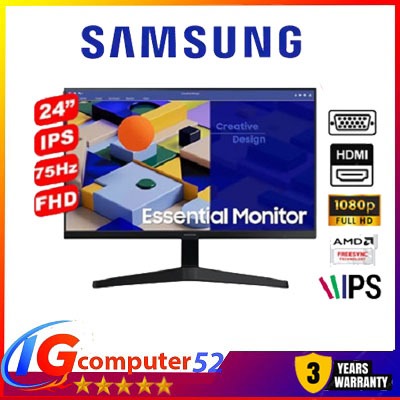 Jual Monitor Samsung LS24C310 Pengganti S24R350 24" IPS 75hz HDMI VGA ...