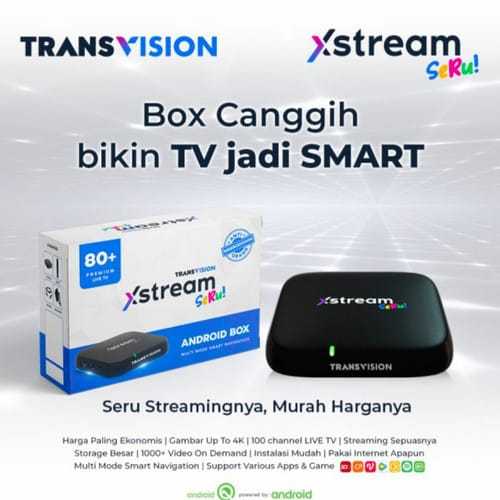 Jual Transvision Xstream Seru Android TV Box GRATIS ALL CHANNEL 3 Bulan ...