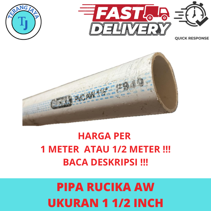 Jual Pipa Paralon PVC 1 1/2" 1,5 inch Rucika / Wavin AW Tebal Meteran ...