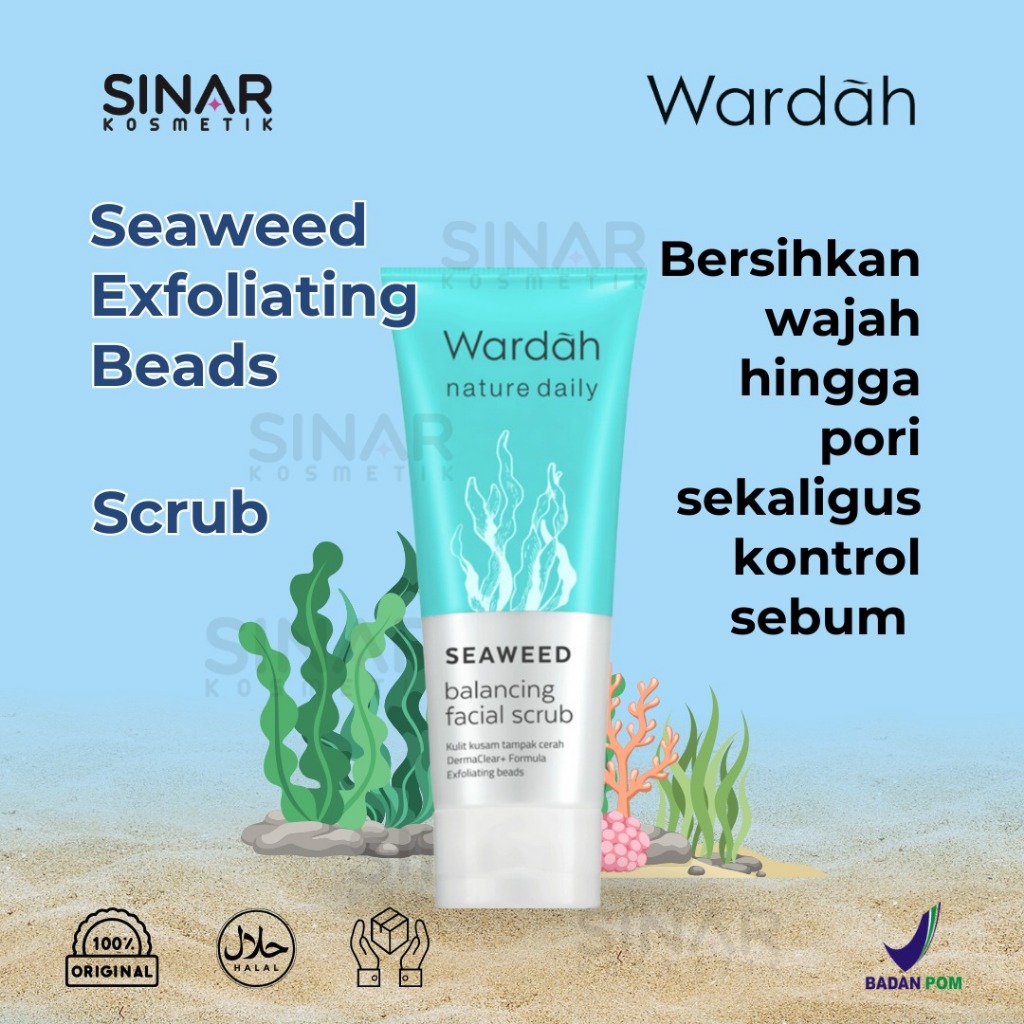 Jual Wardah Seaweed Balancing Facial Scrub 60ml | Shopee Indonesia
