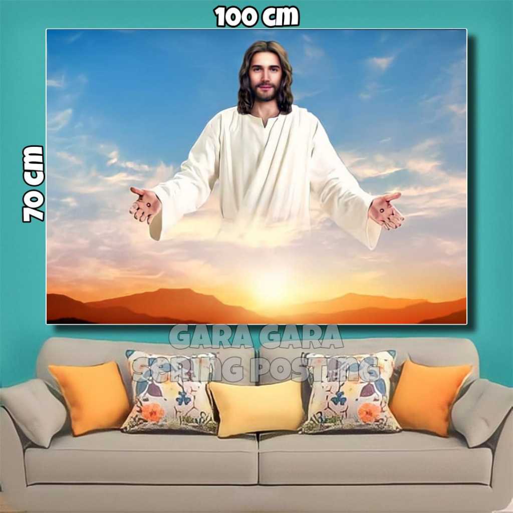 Jual Pajangan Dinding Poster TUHAN YESUS JUMBO ukuran 100x50cm 100x70cm ...
