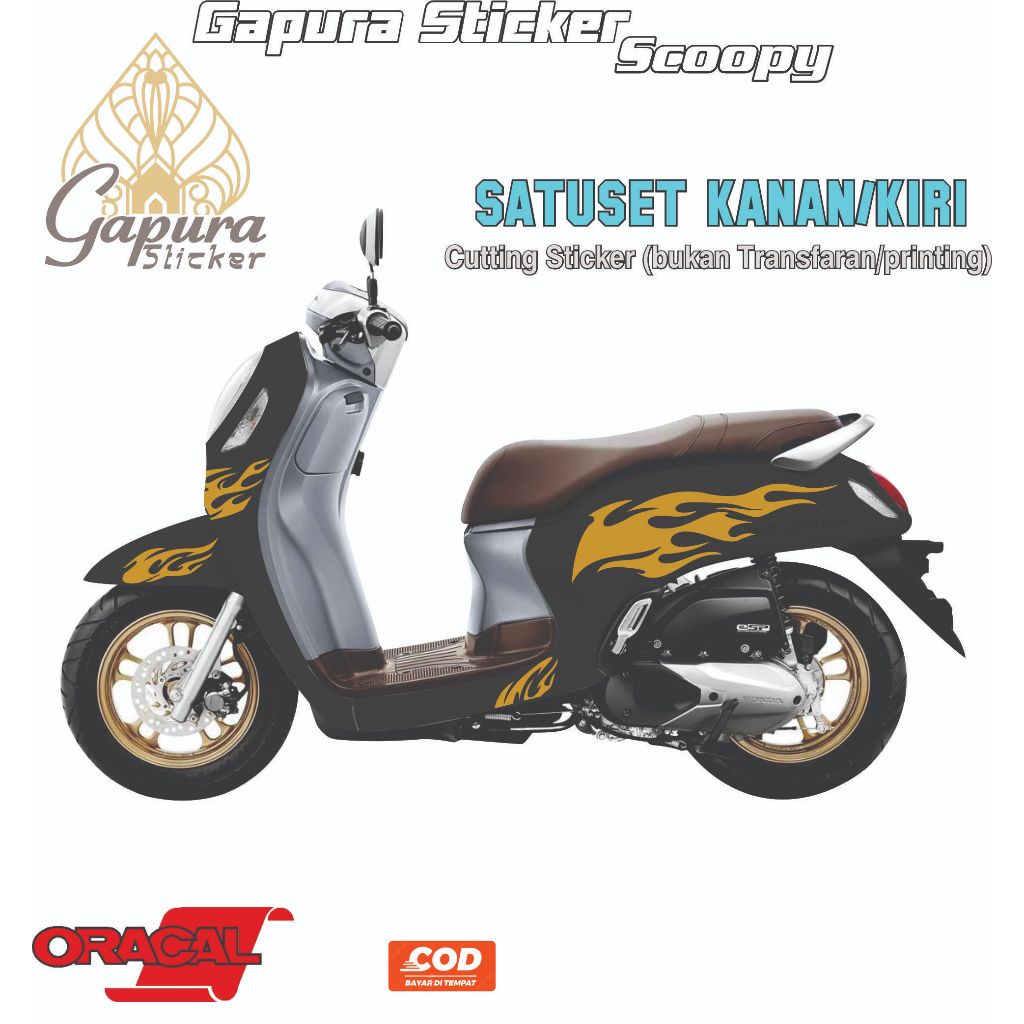 Jual CUTTING STIKER STRIPING HONDA SCOOPY 2019 DESIGN API HOT WHEELS BY ...