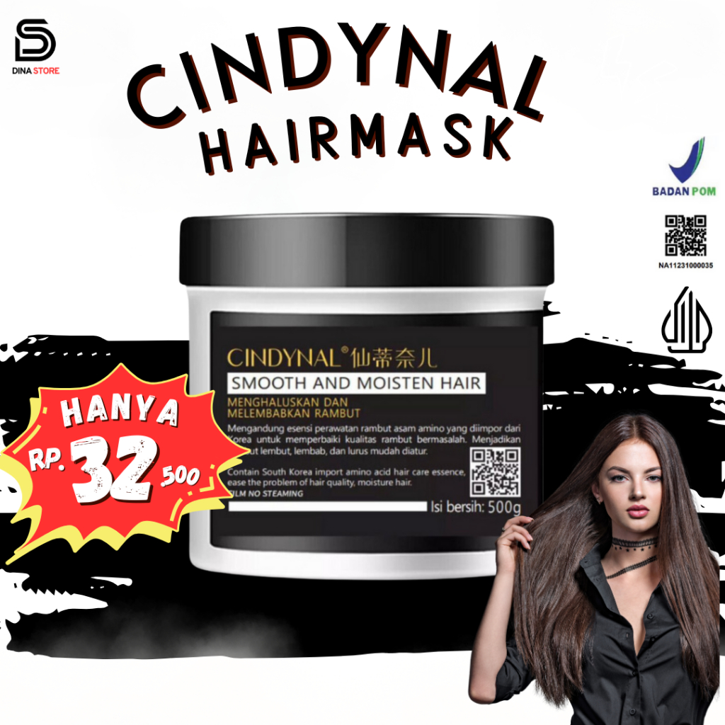 Jual [DS] CINDYNAL SMOOTH AND MOISTEN HAIR 500ML MASK Film No Steaming ...
