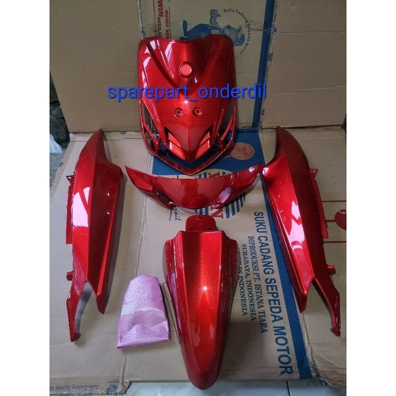 Jual Full body halus yamaha mio smile mio new warna Merah maroon ...