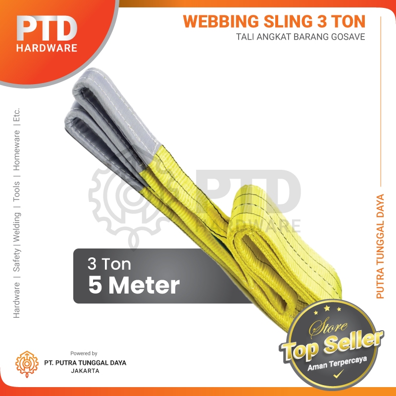 Jual Webbing Sling Belt 3 Ton x 5 Meter / Sabuk Tali Angkat Barang ...