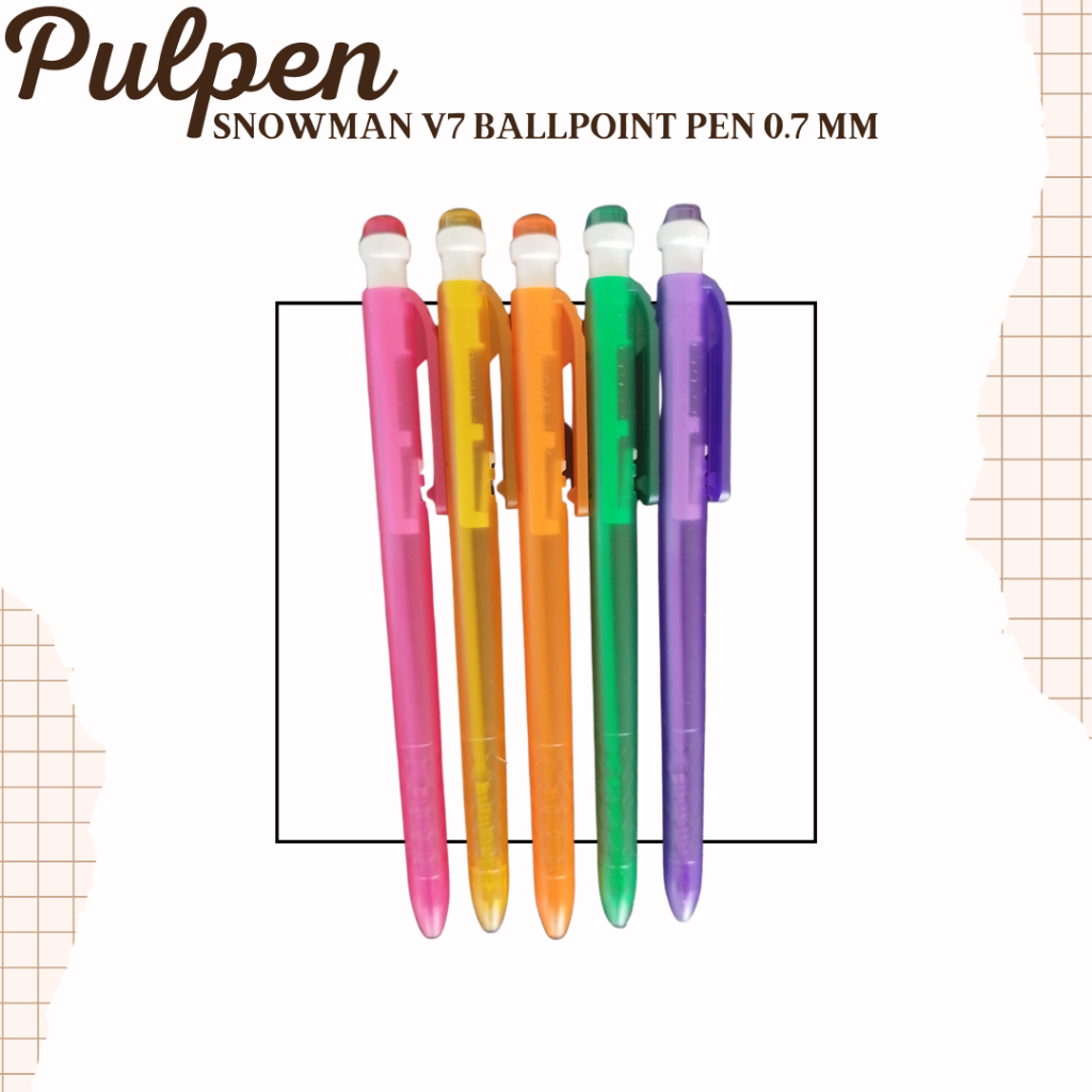 Jual Pulpen Snowman V7 Ballpoint Pen 0.7 MM (Ready Stock) | Shopee ...
