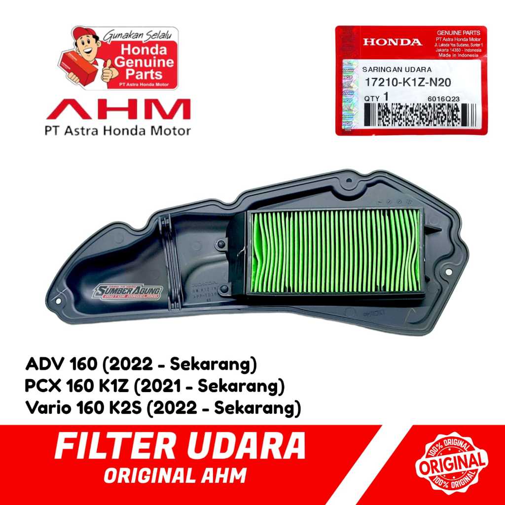 Jual FILTER SARINGAN UDARA PCX 160 VARIO 160 ADV 160 STYLO 160 ORIGINAL ...