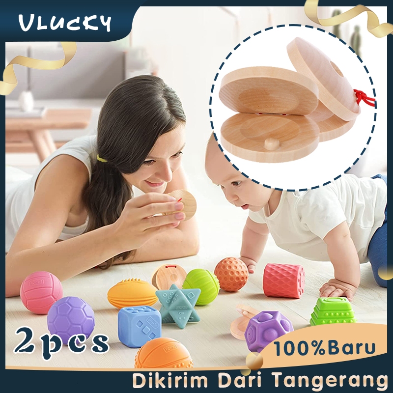 Jual 1 Passang Alat Musik Kastanyet Kayu Clap Mainan Perkusi Wood ...