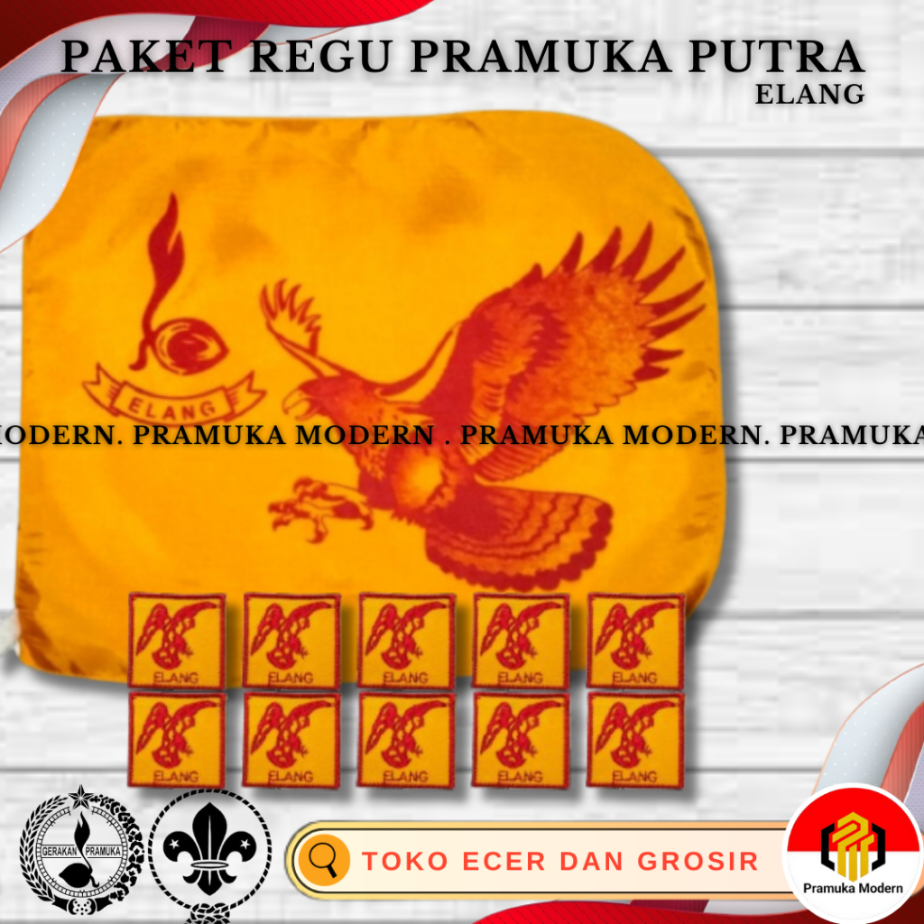 Jual Paket Regu elang (1 Bendera regu + 10 tanda regu ) Paket hemat ...