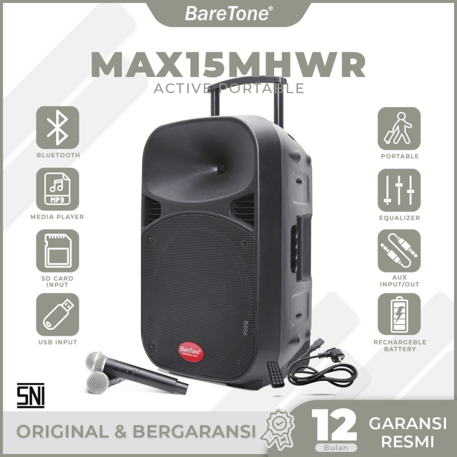 Jual SPEAKER PORTABLE BARETONE MAX 15 MHWR ORIGINAL MEETING WIRELESS ...