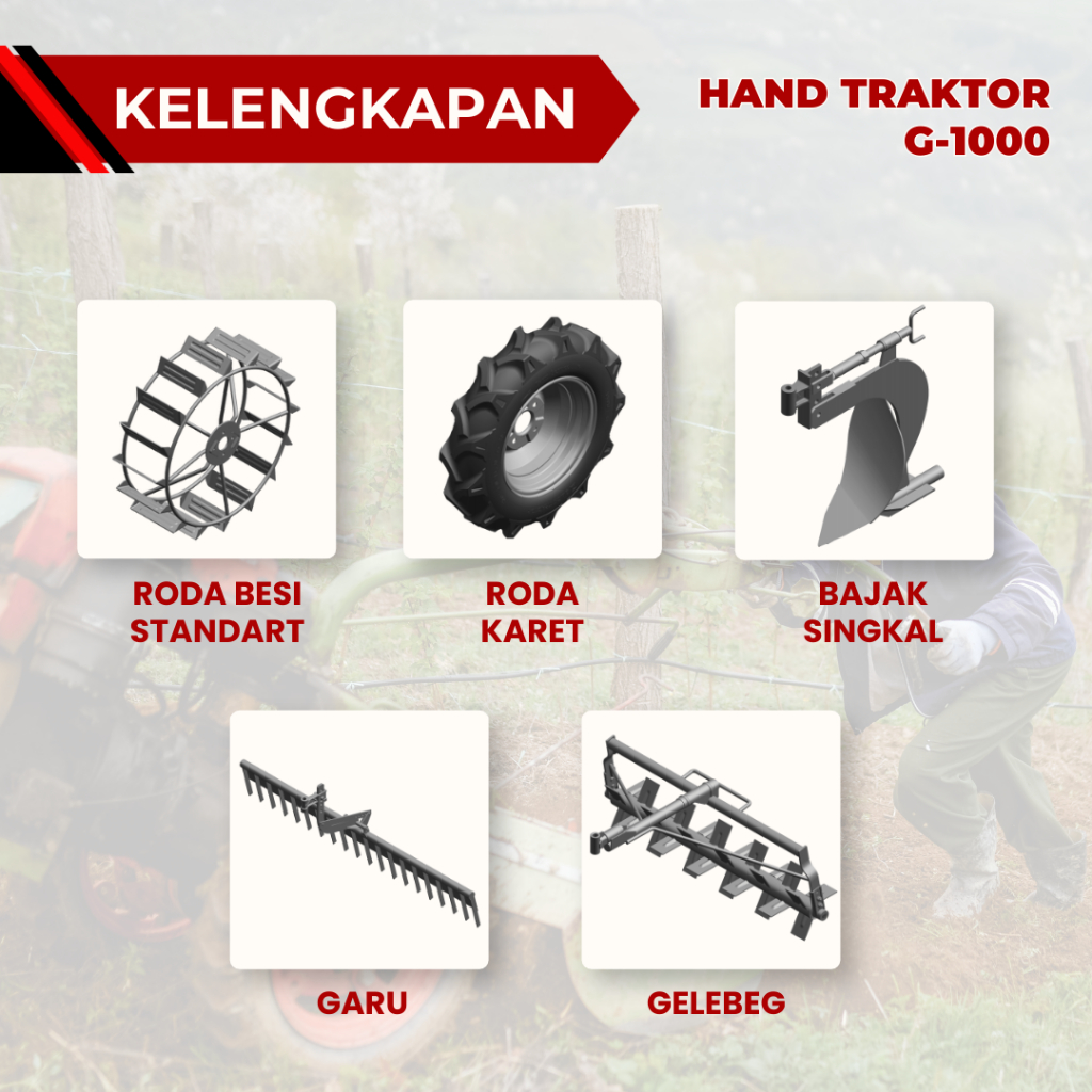 Jual Mesin Bajak Ladang Hand Traktor mini Tiller Quick G1000 G-1000 ...