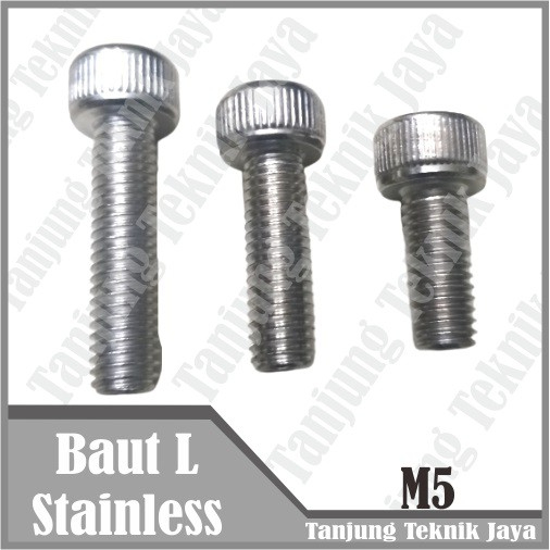 Jual Baut L Stainless M5 / Stenlis /stanlis / Baut L SS M5 drat p125 halus kunci L4 | Shopee ...