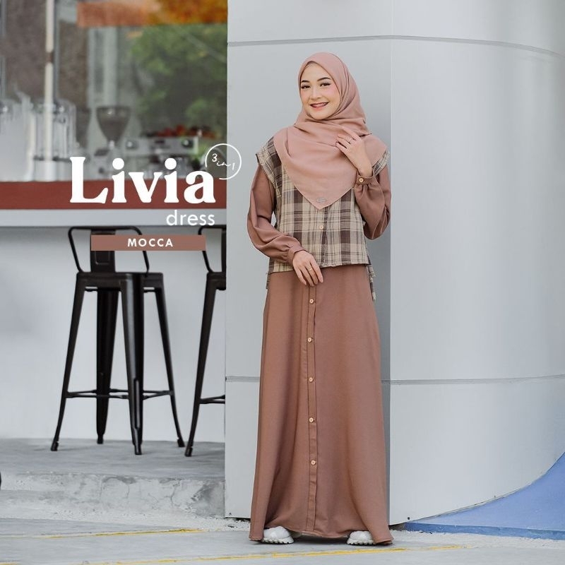 Jual NAISHA OFFICIAL - READY STOCK Livia Dress 3 in 1 - Gamis Vest ...