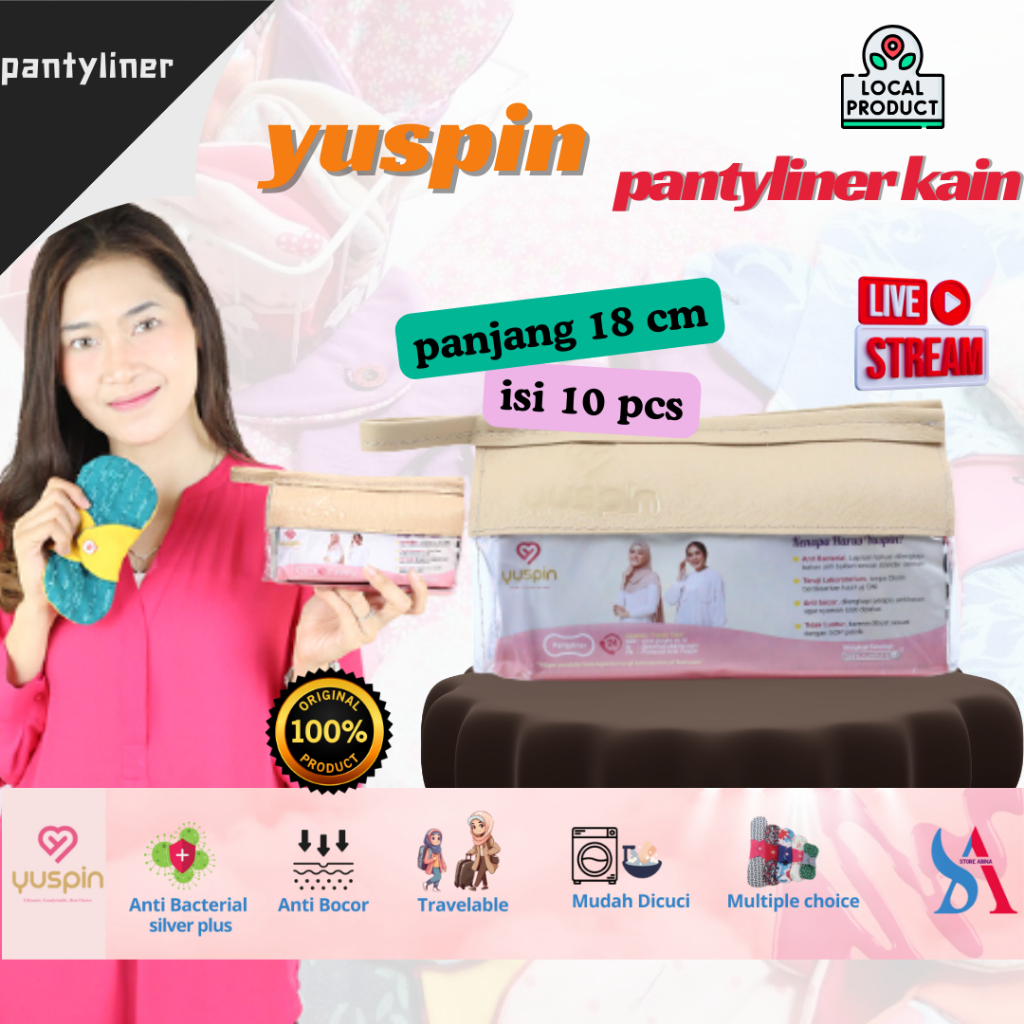 Jual YUSPIN PANTYLINER - PEMBALUT KAIN YUSPIN ANTI BACTERIAL SILVER ...
