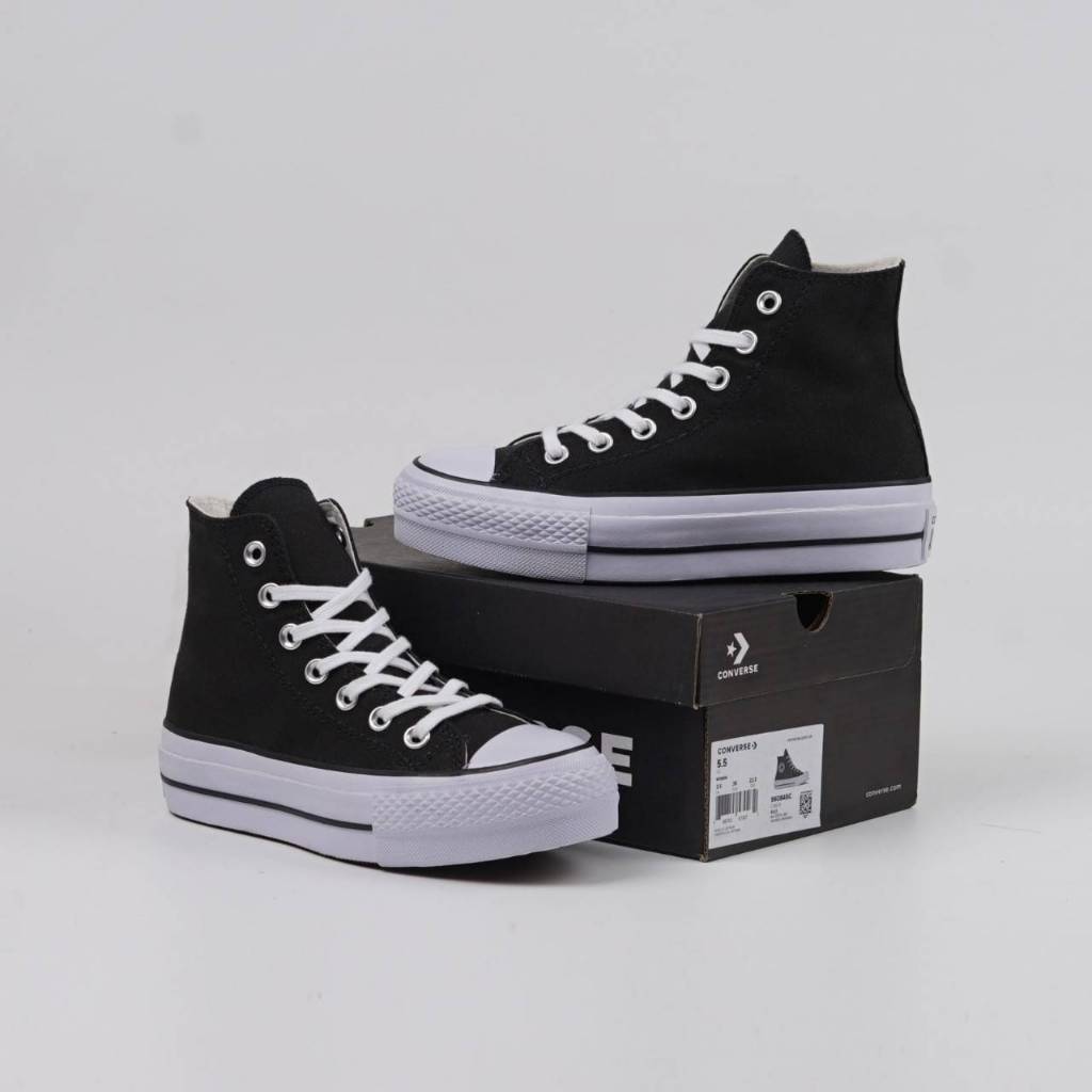 Jual Sepatu All Star Lift High Black White 36-40 | Shopee Indonesia