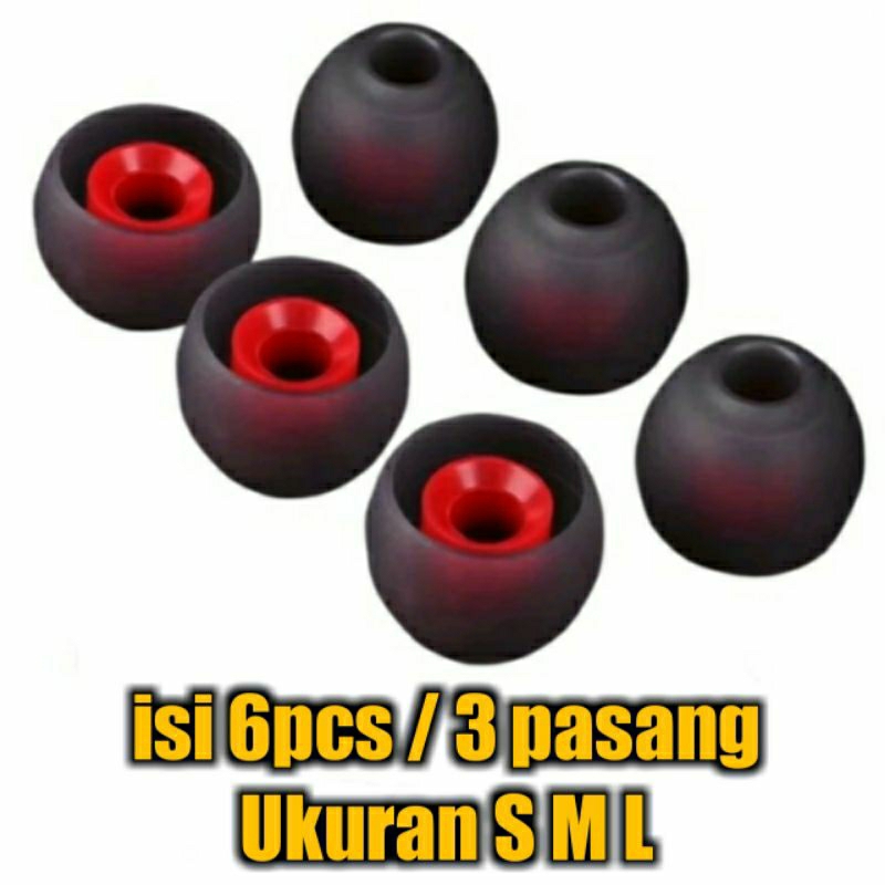 Jual (isi 6pcs) Silikon eartip karet headset earphone universal ...