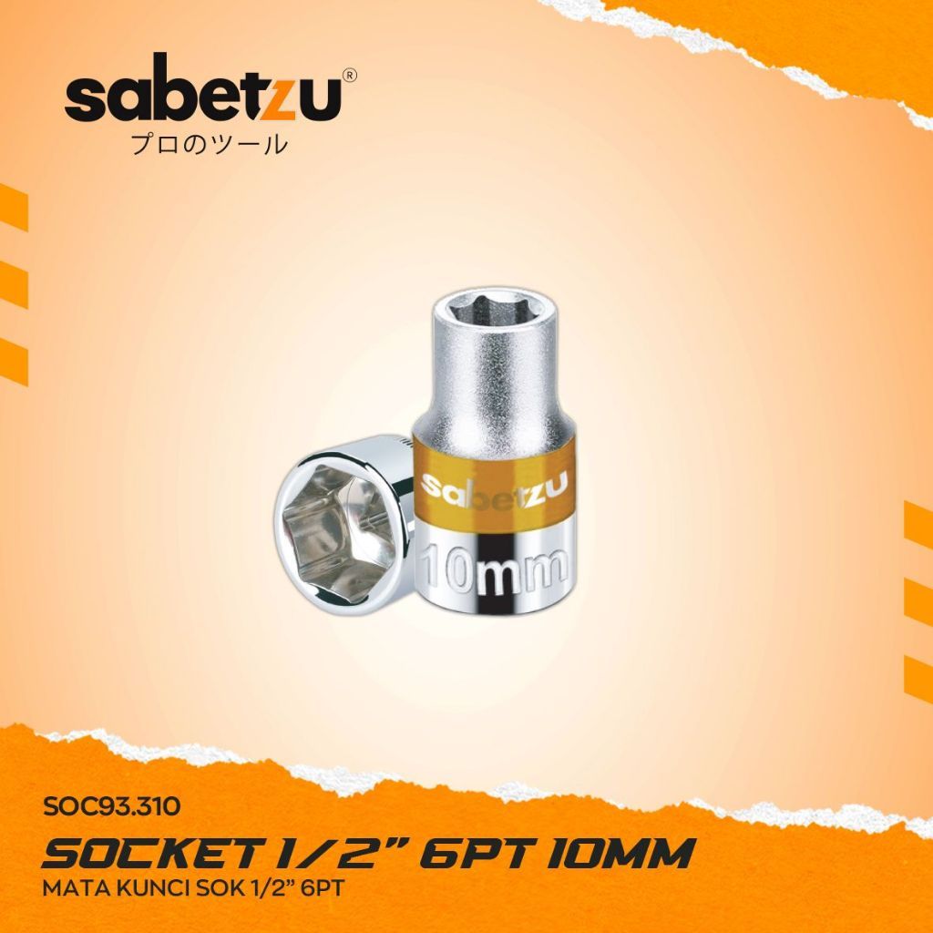 Jual SABETZU 1/2" Kunci Mata Shock Sok 6PT 10mm Mata Kunci Shock Impact Socket 1/2 inch 6 PT ...