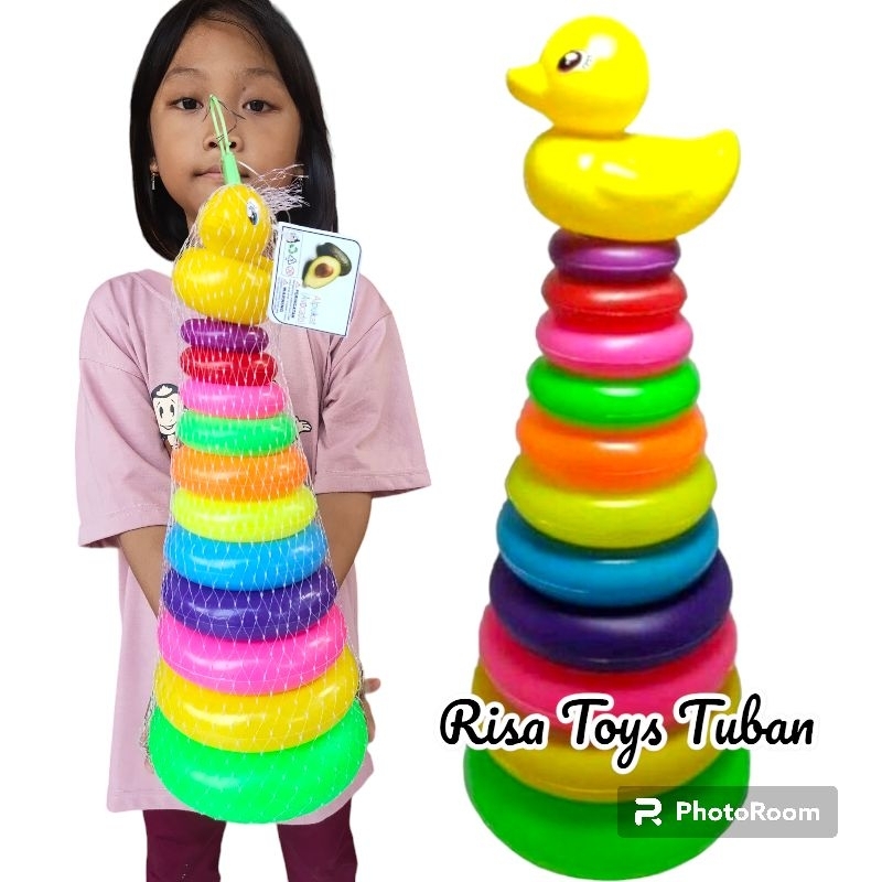 Jual MAINAN DONAT SUSUN JUMBO 10 TINGKAT BENING | Shopee Indonesia