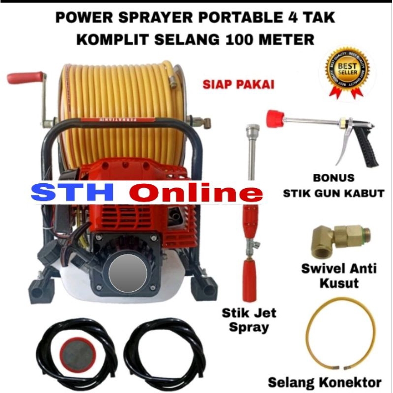 Jual Mesin sprayer portable 4 tak selang 100 meter bonus stik gun ...