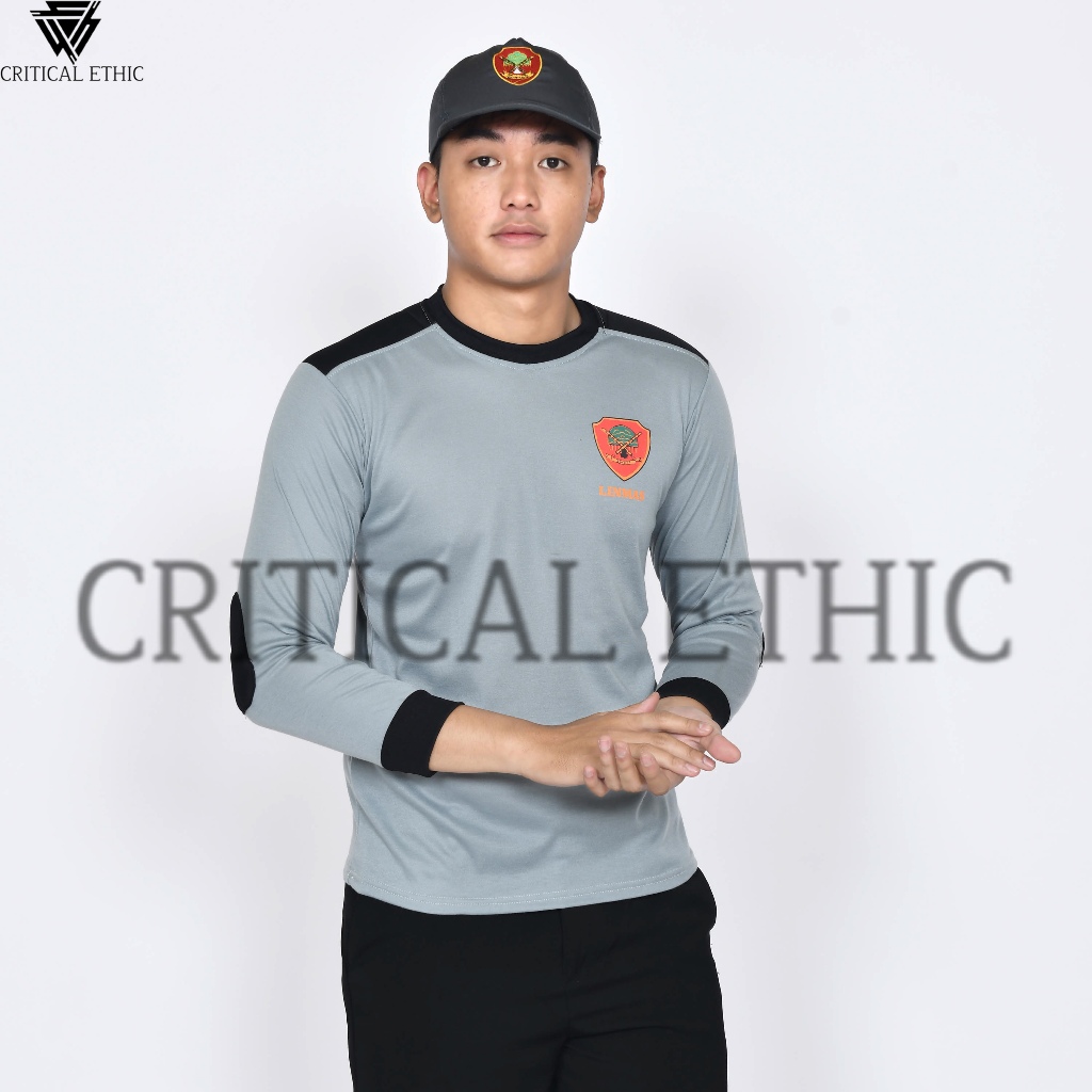 Jual CRITICAL : KAOS LINMAS ABU ABU DEKER LENGAN PANJANG FREE TOPI ...