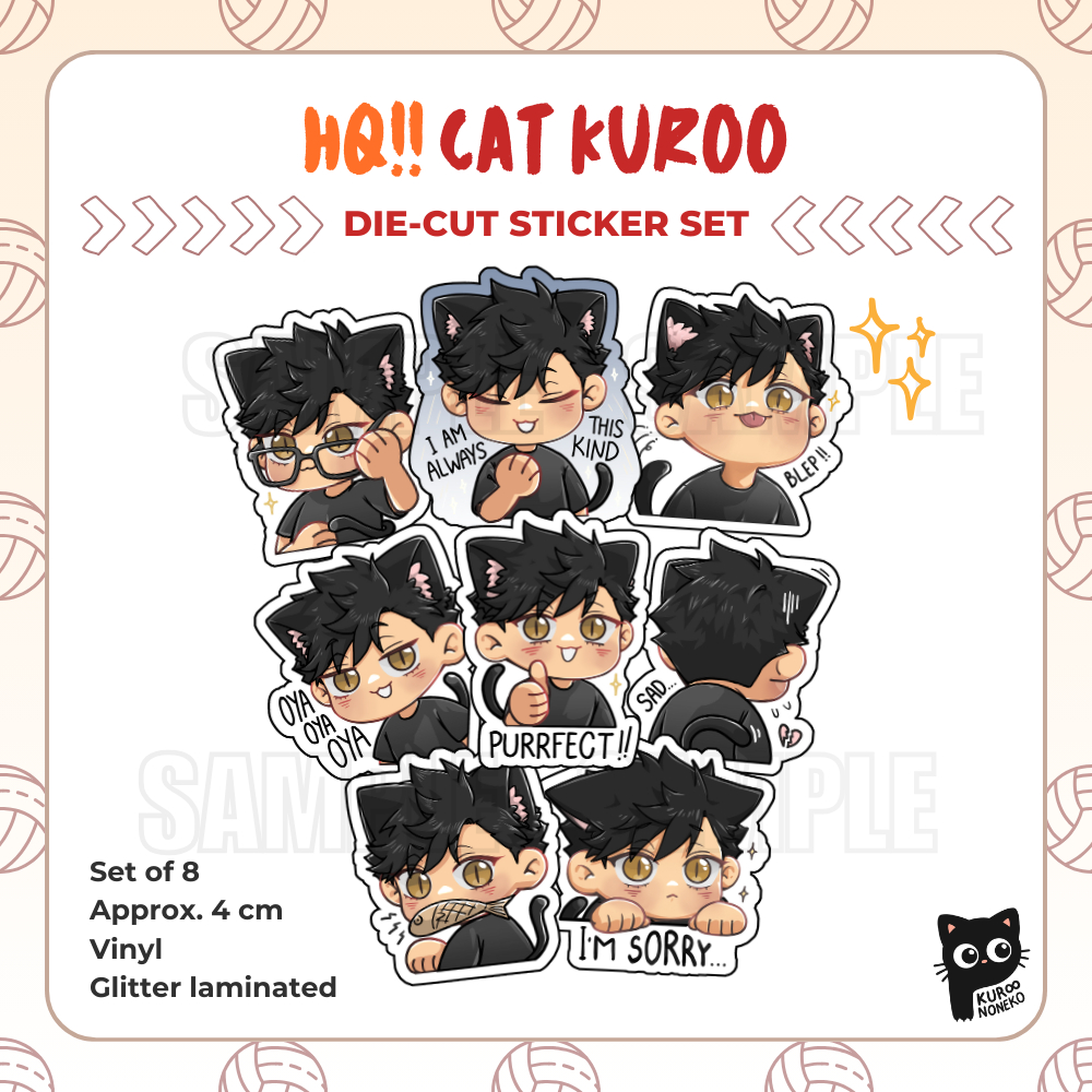 Jual [kuroononeko] Haikyuu Cat Kuroo Tetsurou Sticker Set of 8 Chibi ...