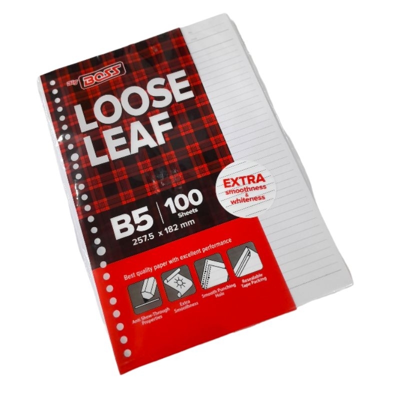 Jual ISI BINDER B5 ISI 100 LEMBAR/ LOOSE LEAF B5 ISI 100 LEMBAR, ISI BINDER BIG BOSS | Shopee ...