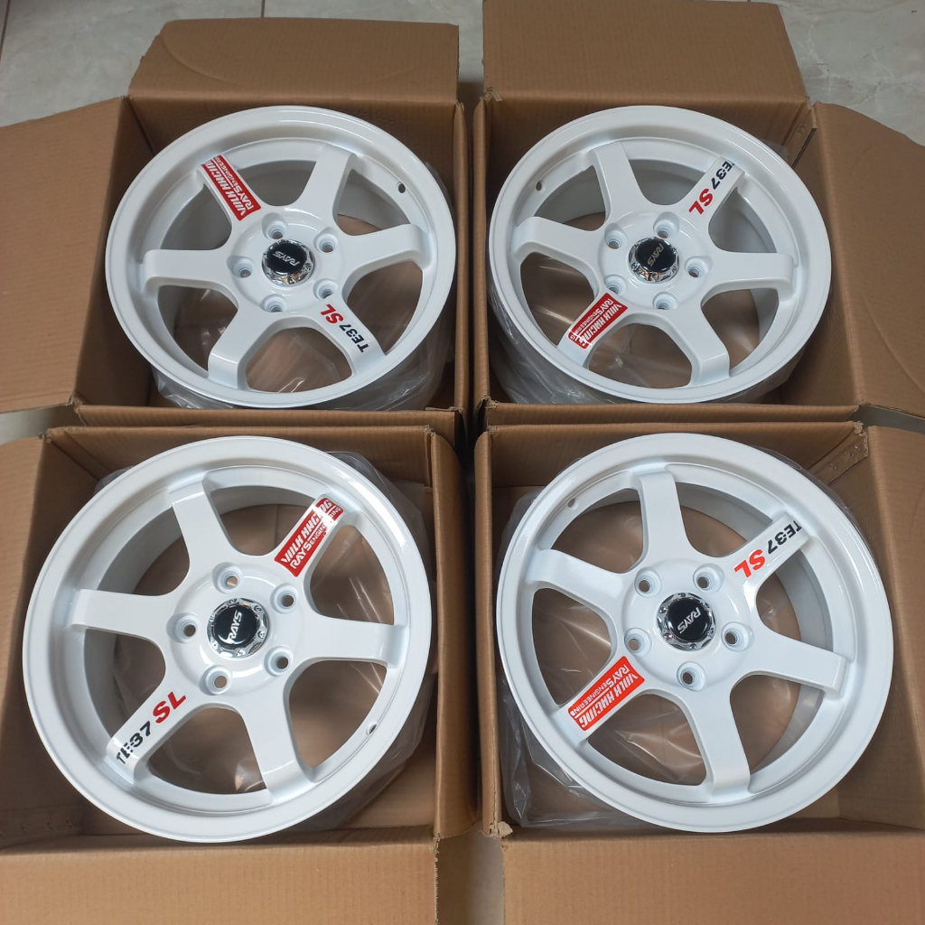 Jual 1 SET VELG TE37 SL BARU R15 hol 5 vcd 114 Lbr 7 ET 35 Putih ...