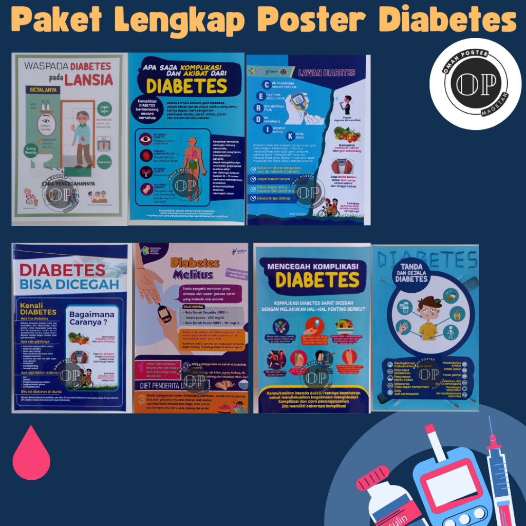 Jual Paket Poster Lengkap Diabetes - Komplikasi Diabetes - Poster ...