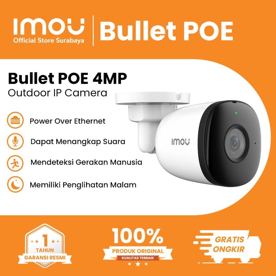Jual IMOU BULLET POE 4MP IPC-F42EAP Outdoor CCTV Wifi IP Camera ...