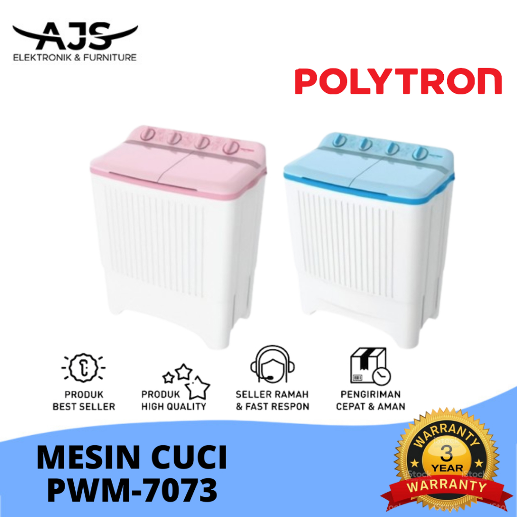 Jual Mesin Cuci POLYTRON PWM 7073 - 2 Tabung 7KG Garansi Resmi POLYTRON ...