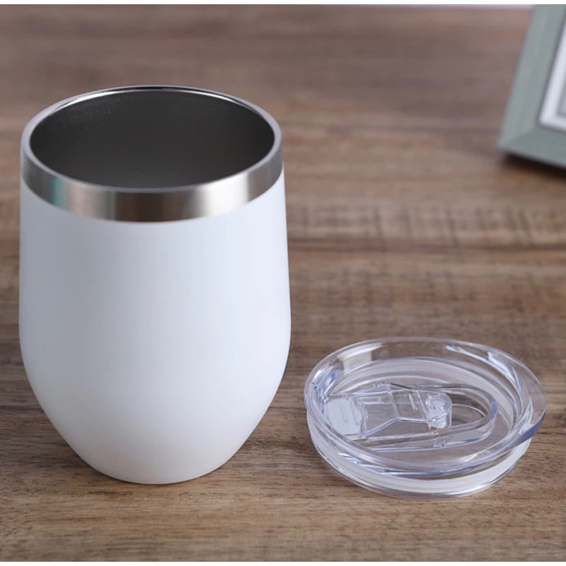 Jual SILVER Mug Telor 350ml Egg Shaped Tumbler Botol Unik Gelas Cup ...