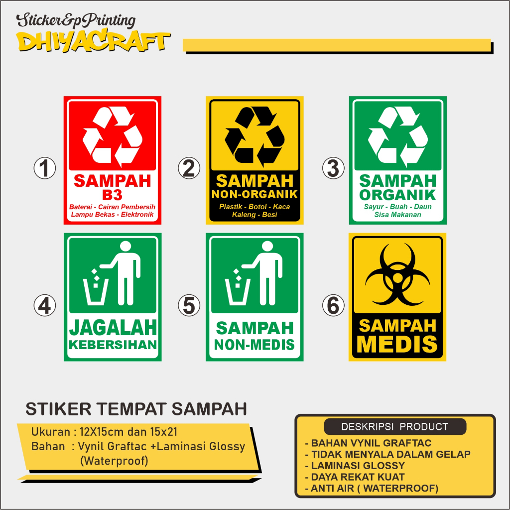 Jual STIKER SAMPAH B3, STIKER SAMPAH ORGANIK, STIKER SAMPAH ANORGANIK ...